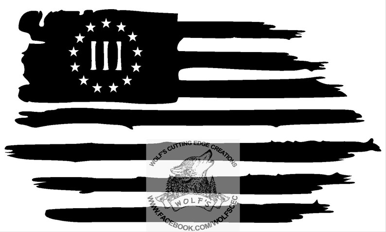 Three Percent Flag design svg dxf vector cnc laser cricut | Etsy