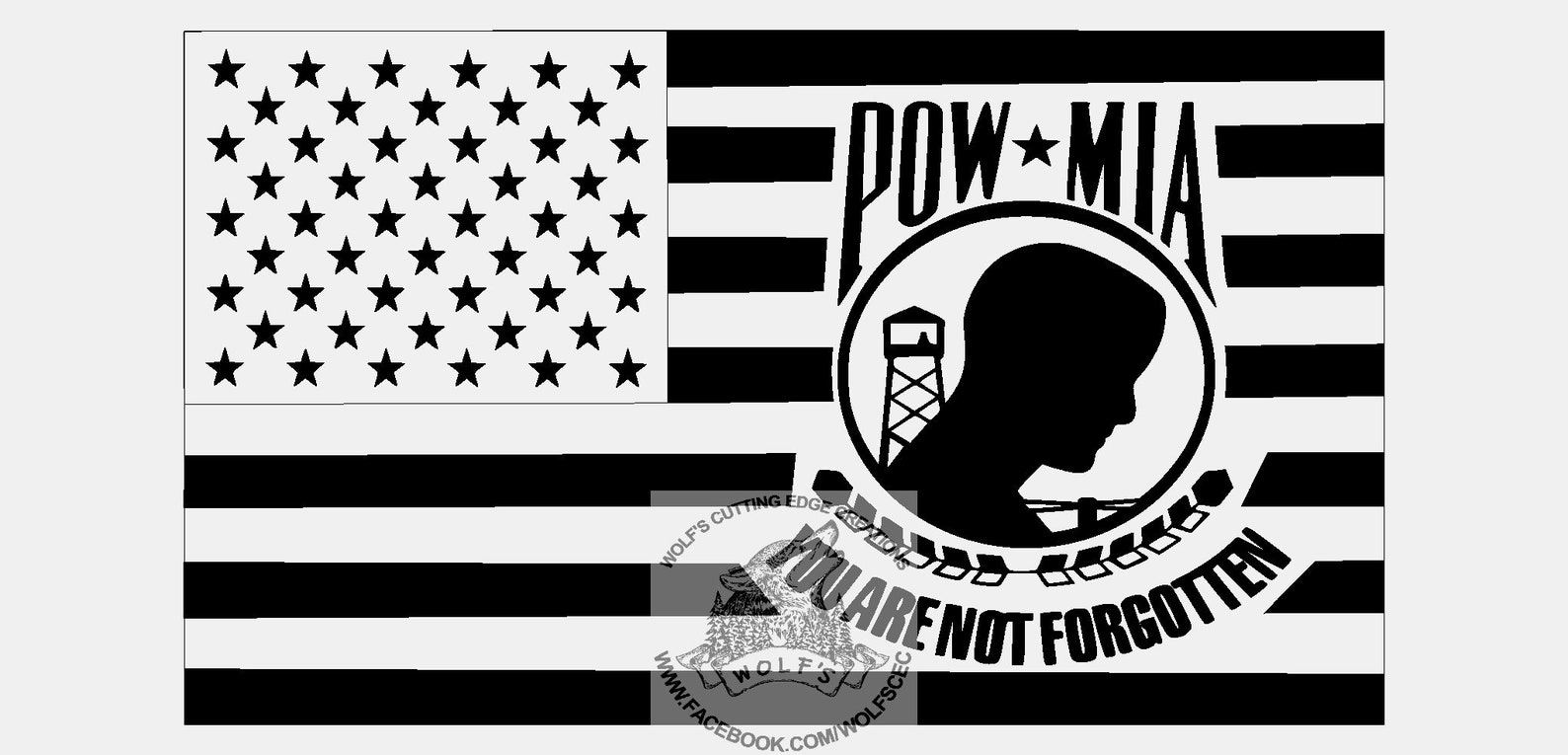 POW-MIA USA Flag Design Svg Dxf Vector Cnc Laser Cricut - Etsy