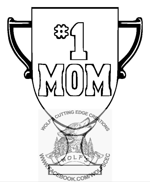 Number 1 Mom Mug Design 1 Svg Dxf Vector Cnc Laser Cricut | Etsy