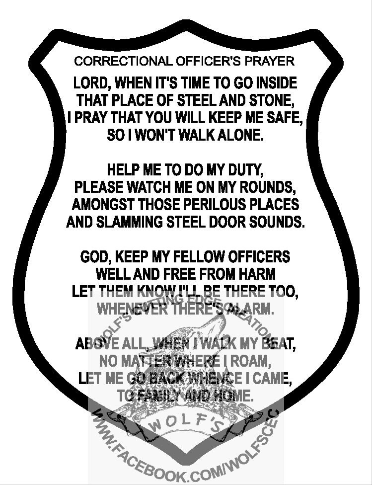 Wall Décor Wall Hangings Signs Correctional Officer Prayer SVG ONLY ...