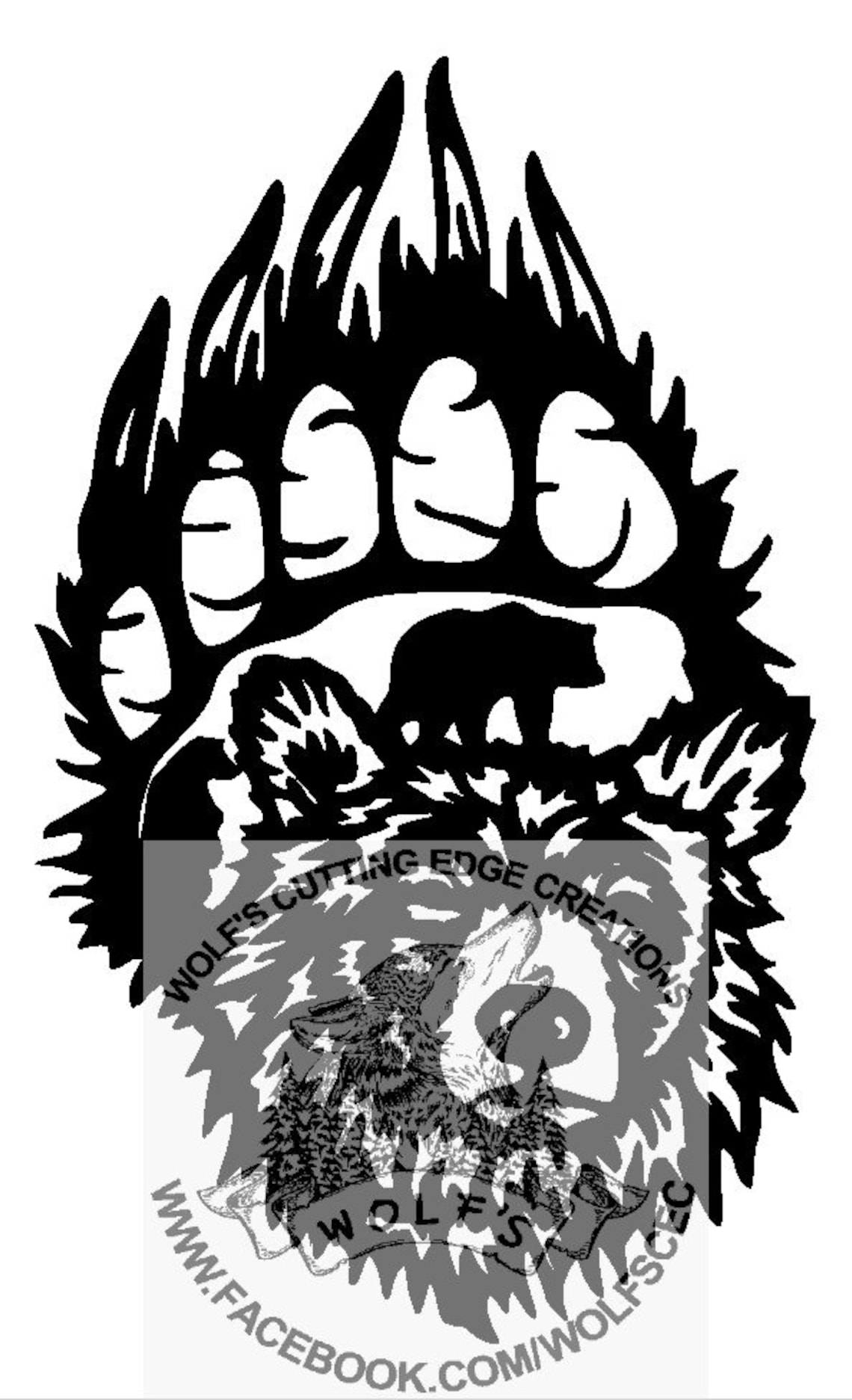 Bear Paw Design Svg Dxf Vector Cnc Laser Cricut Download - Etsy
