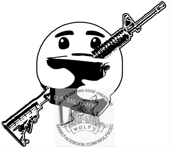 Emoji armé Emoticon design svg dxf png télécharger cricut | Etsy France