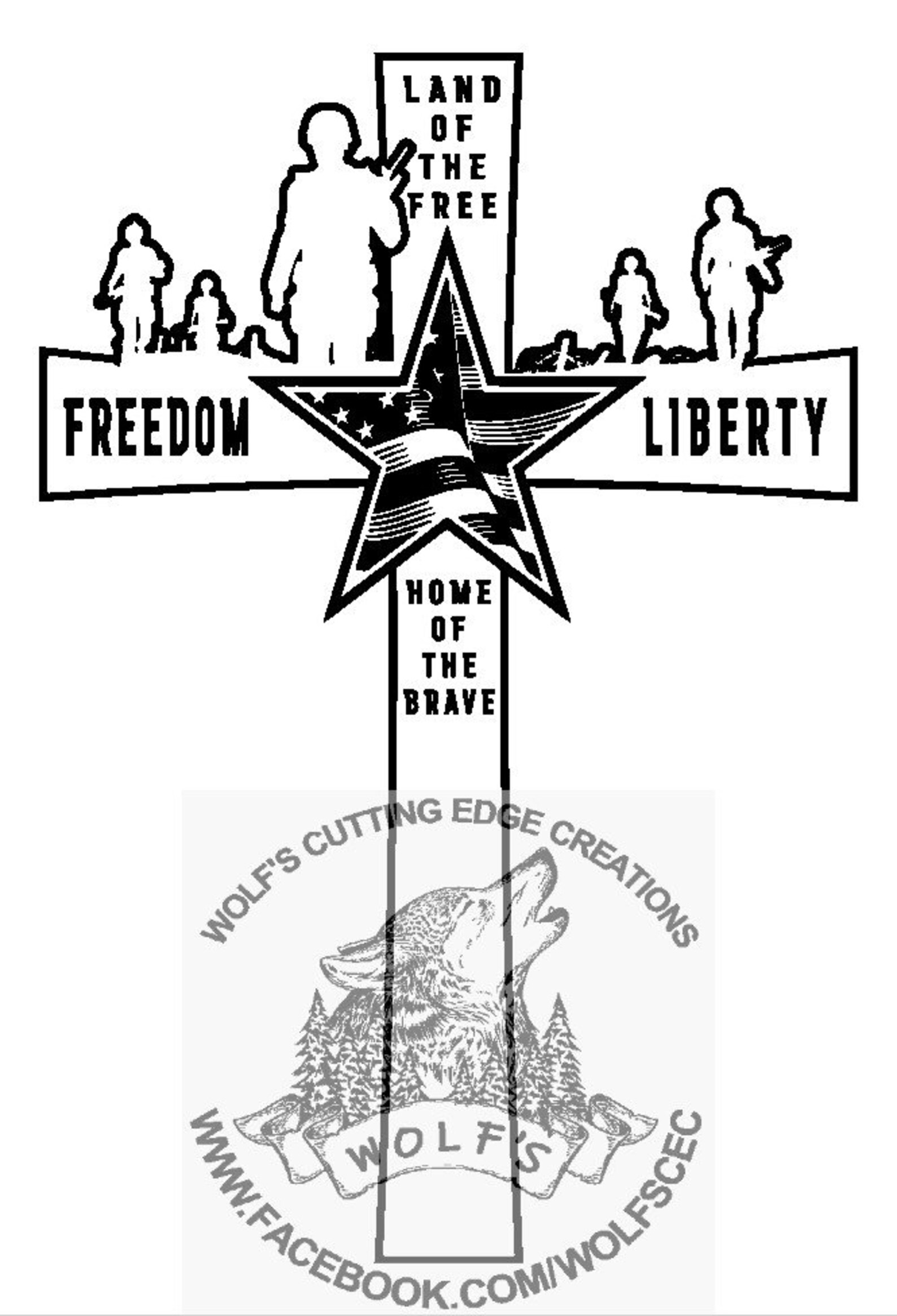 Memorial Day Cross conception svg dxf vector cnc laser - Etsy France