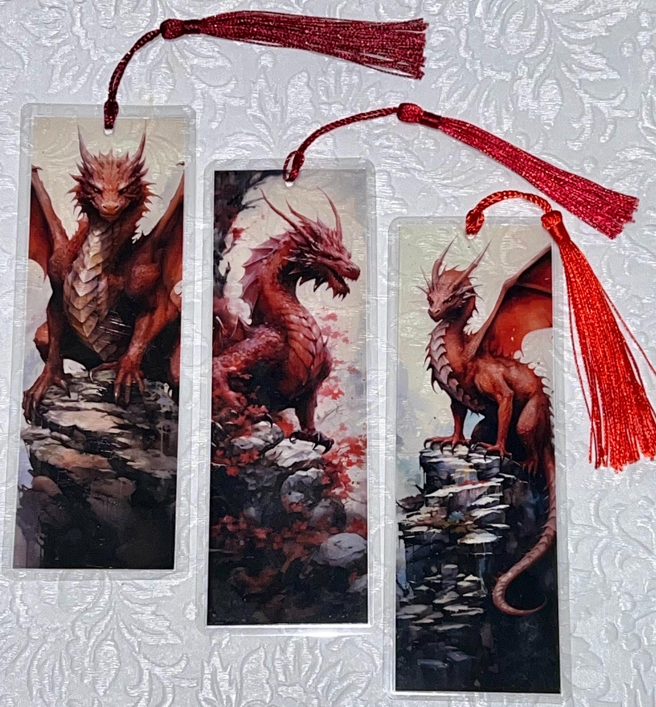 Stained Glass Effect Bookmarks ( Set of 3) - Dragons - Etsy
