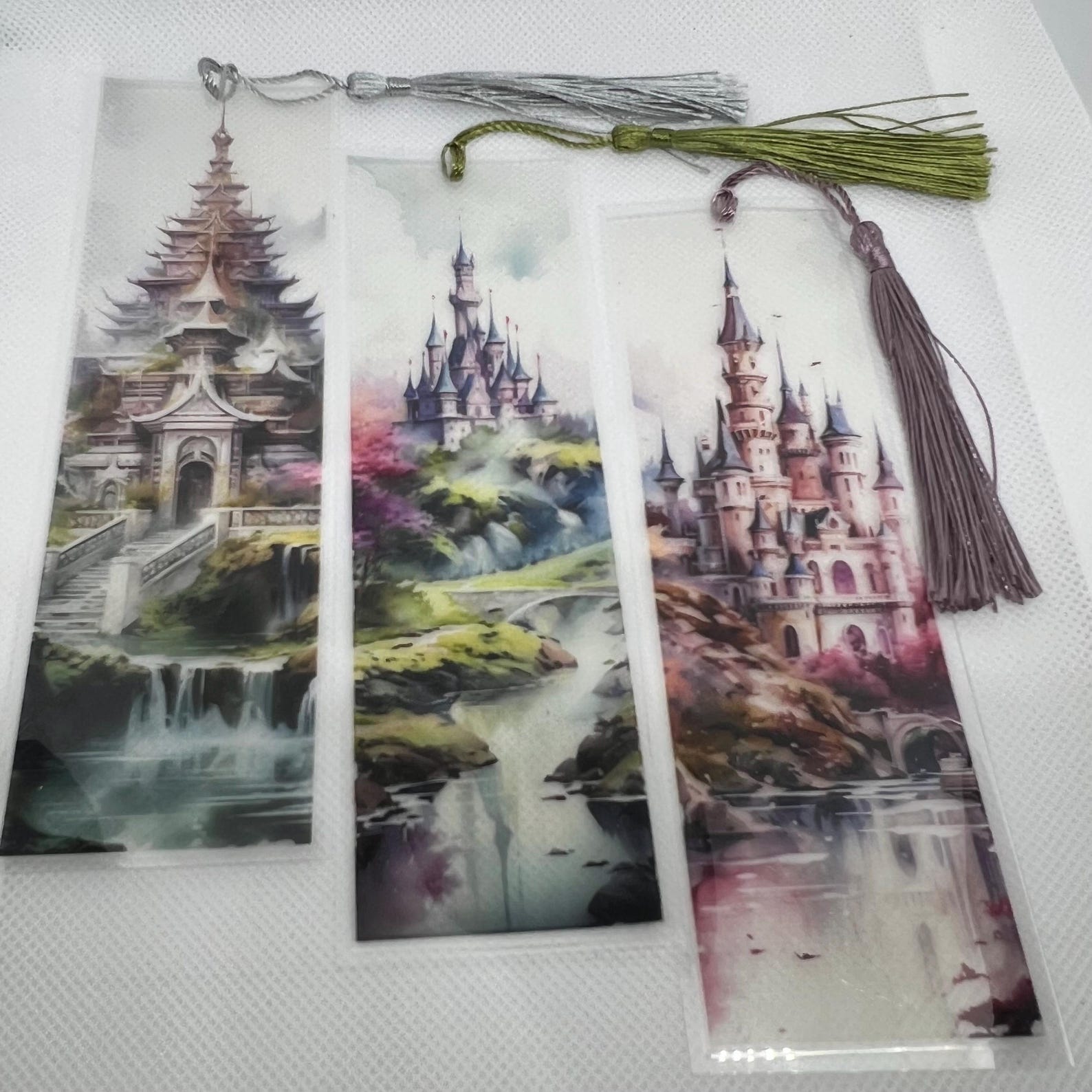 Stained Glass Effect Bookmarks Set of 3 Castles Realistic - Etsy