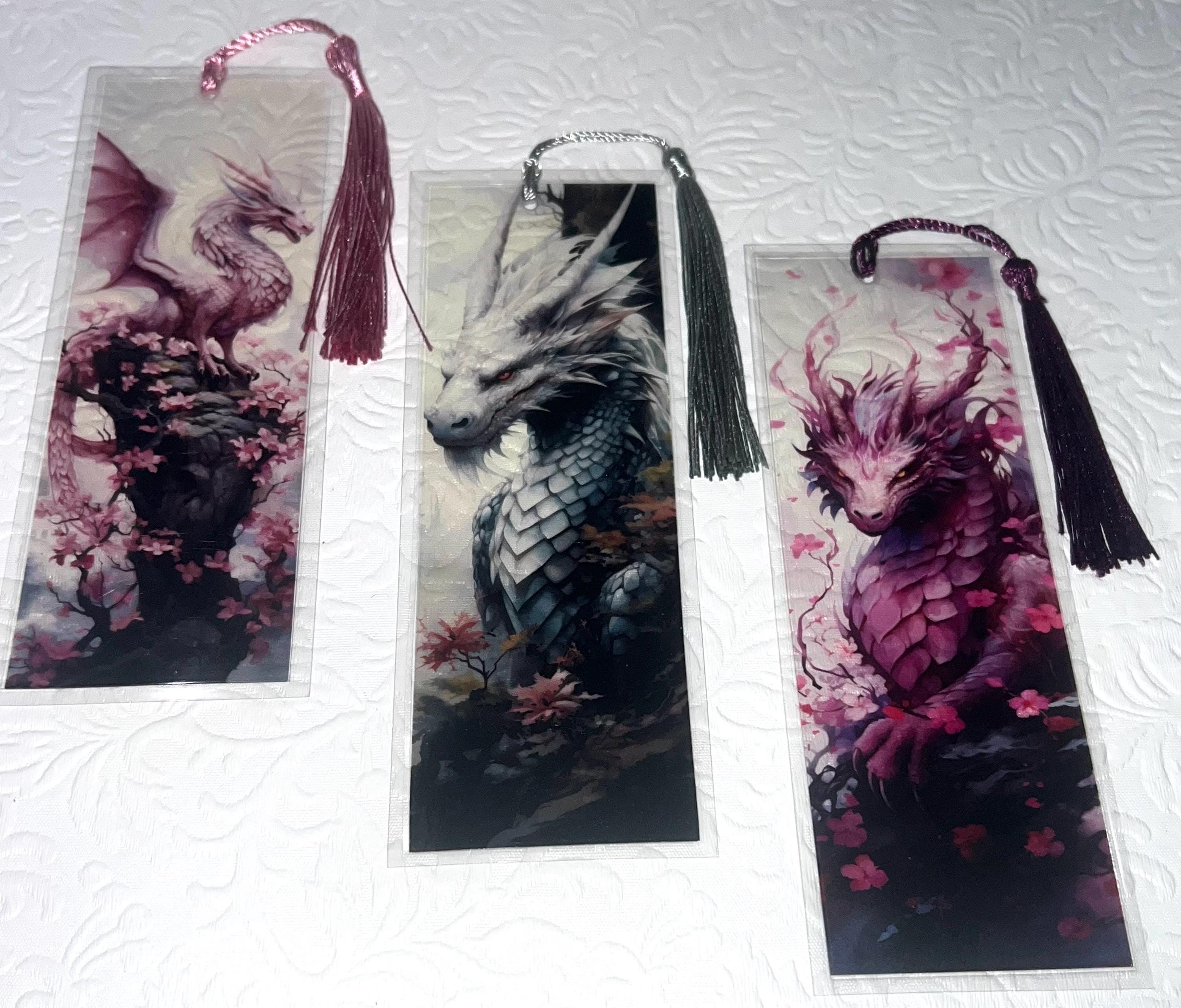 Stained Glass Effect Bookmarks ( Set of 3) - Dragons - Etsy