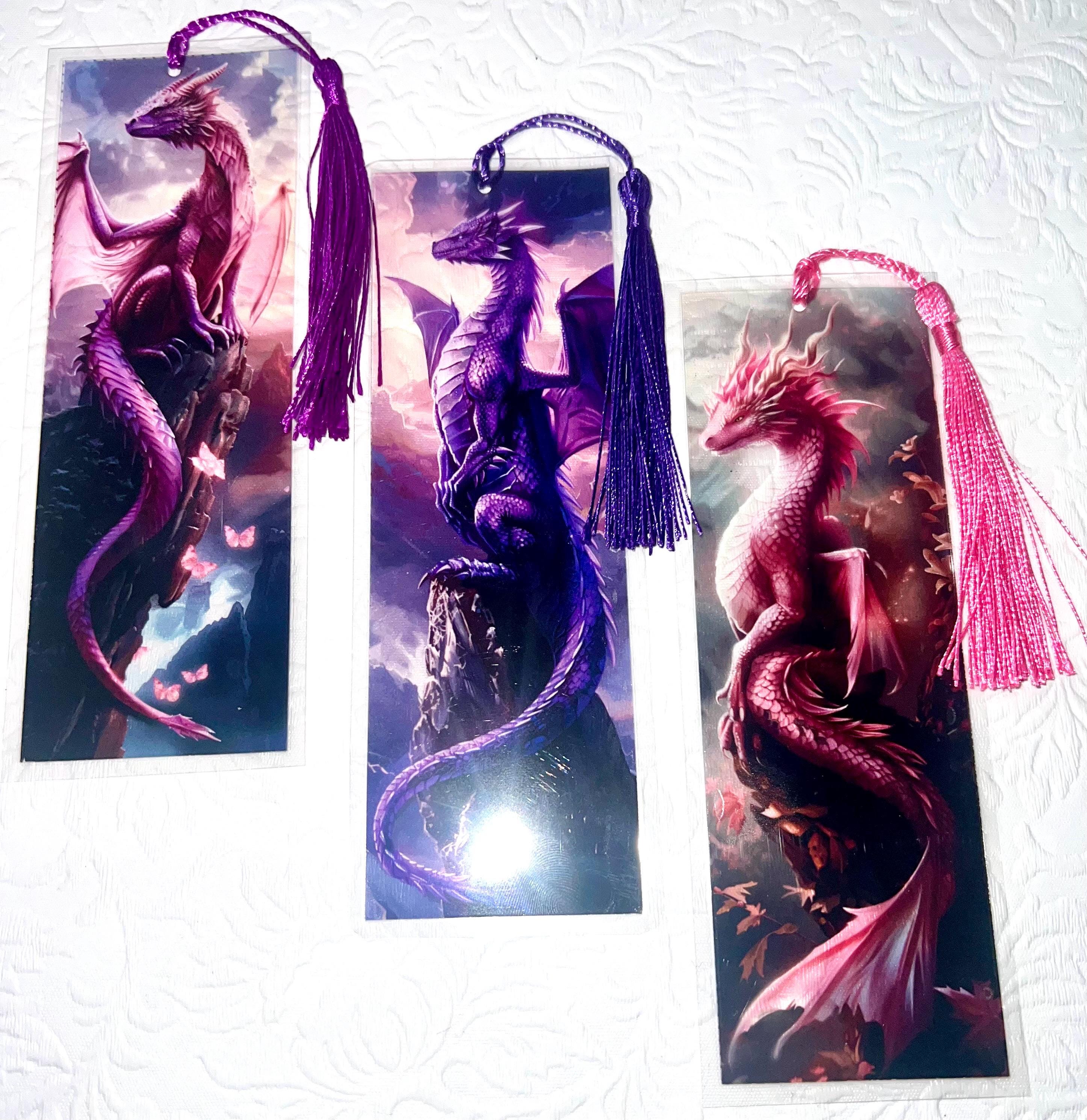 Stained Glass Effect Bookmarks ( Set of 3) - Dragons - Etsy UK