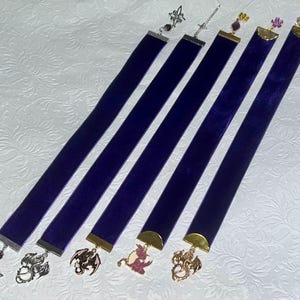 Velvet Ribbon Bookmark With Charms - Etsy