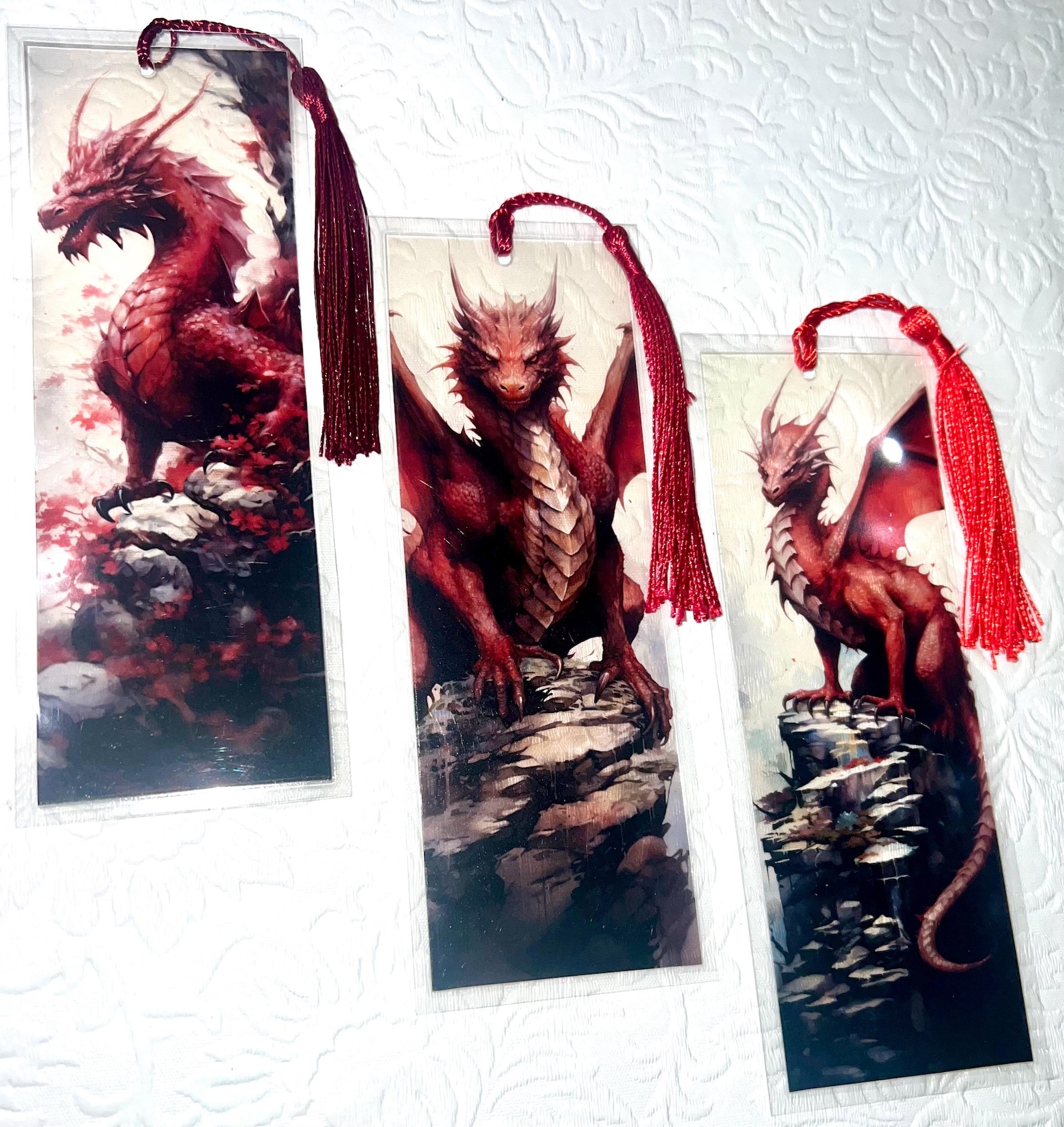 Stained Glass Effect Bookmarks ( Set of 3) - Dragons - Etsy