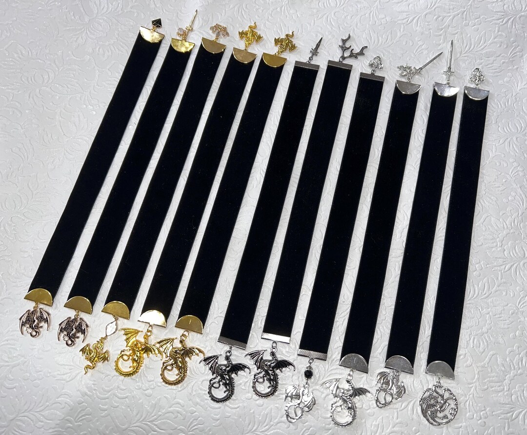 Velvet Ribbon Bookmark With Charms - Etsy