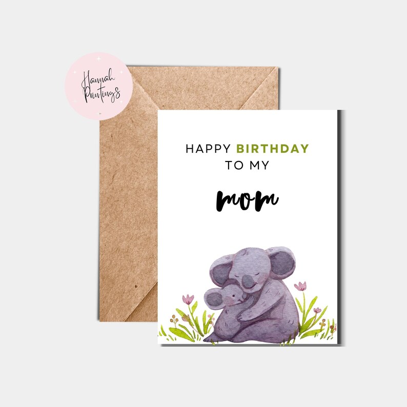 Mom Happy Birthday Card Cute Mum Present Sentimental Gift - Etsy