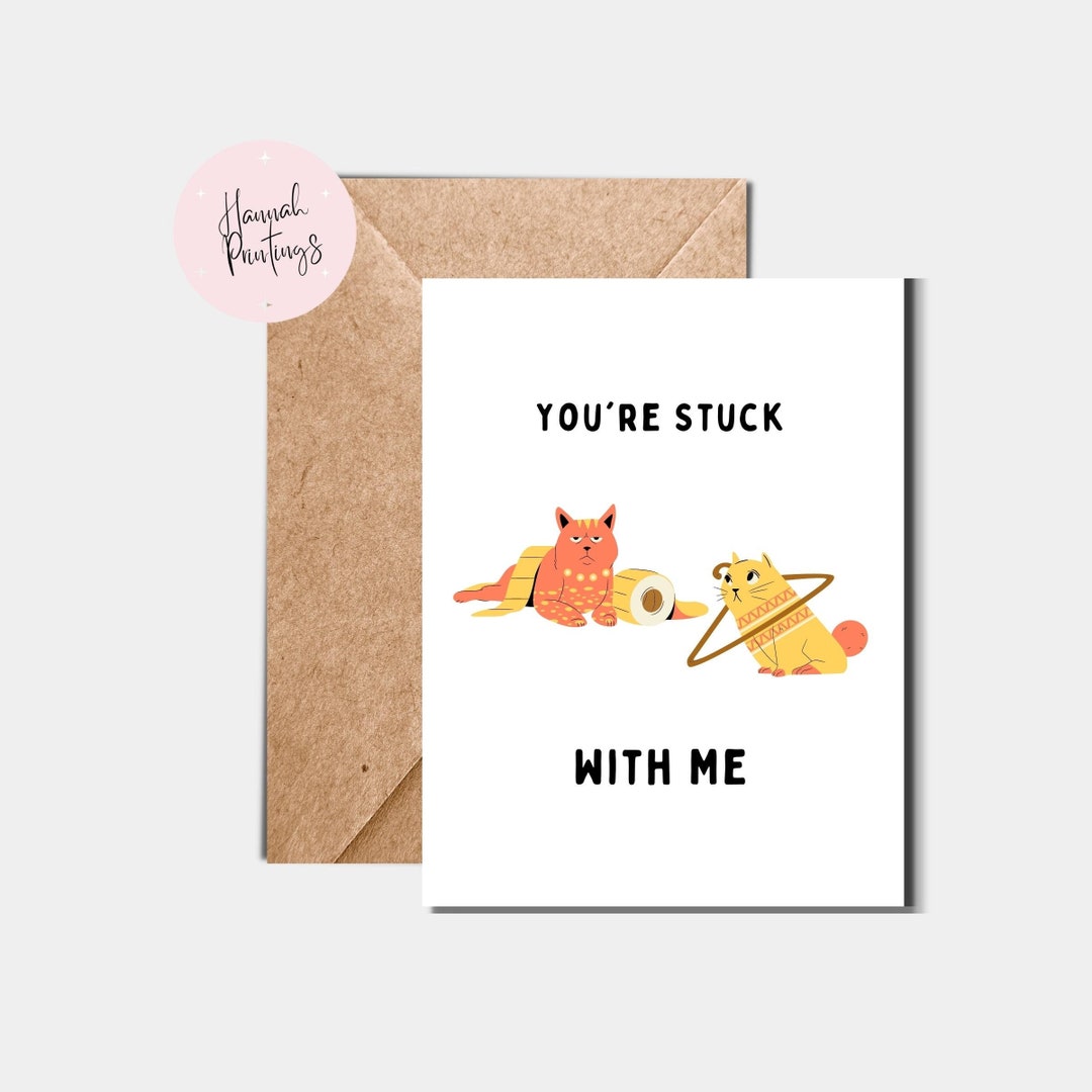 Happy Anniversary Card, You're Stuck With Me, Thoughtful Gift for ...