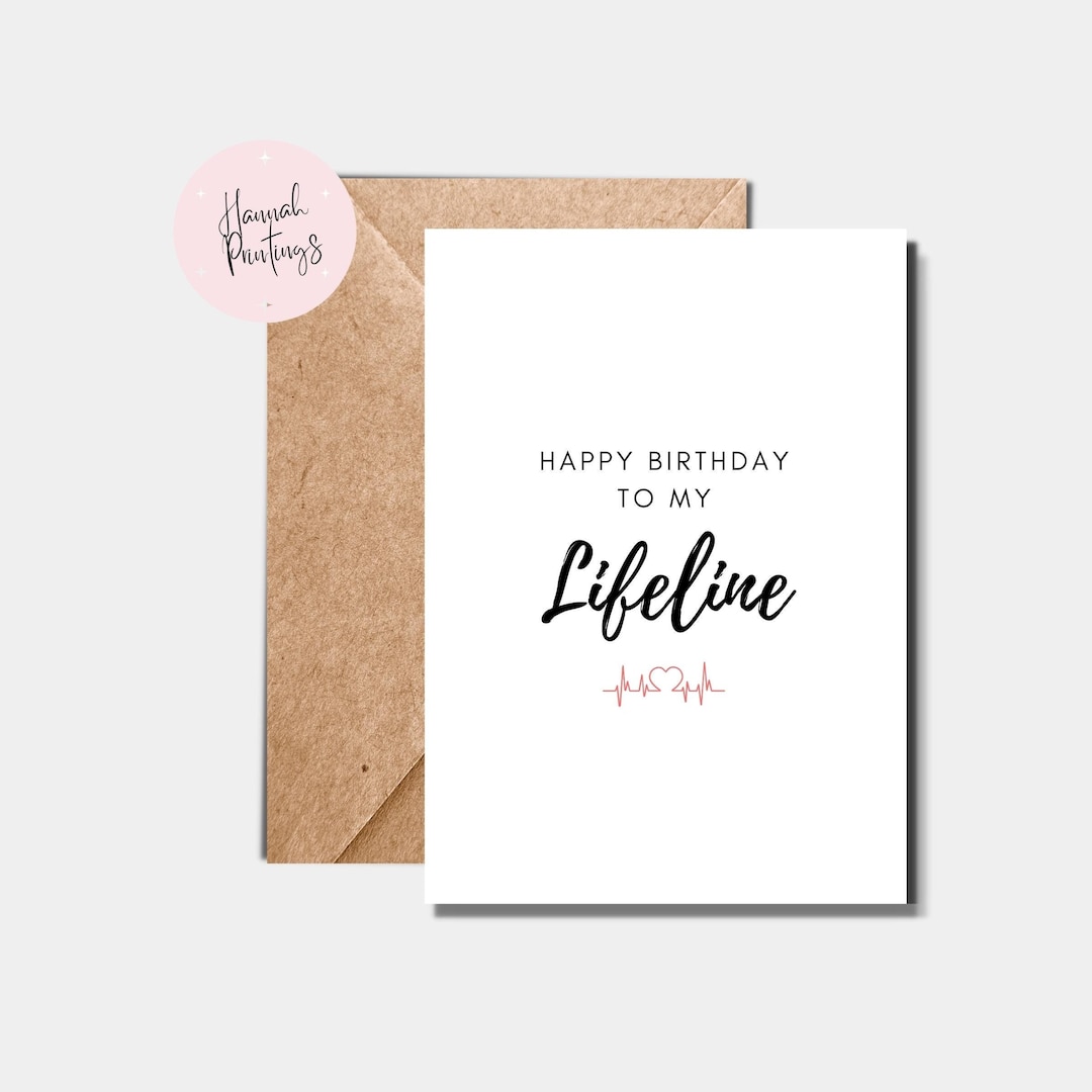 Happy Birthday Card for My Lifeline, Cute Gift for Him or Her, Adorable ...