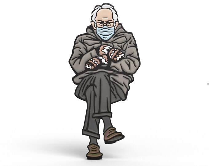 Bernie Sanders Sitting Enamel Pin and Sticker Set | Etsy