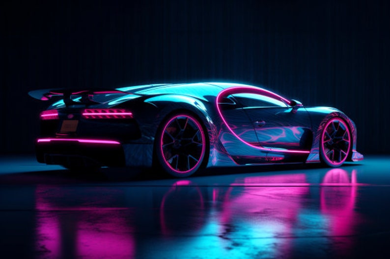Neon Bugatti Bugatti Neon Bugatti Wall Art (Instant Download) - Etsy