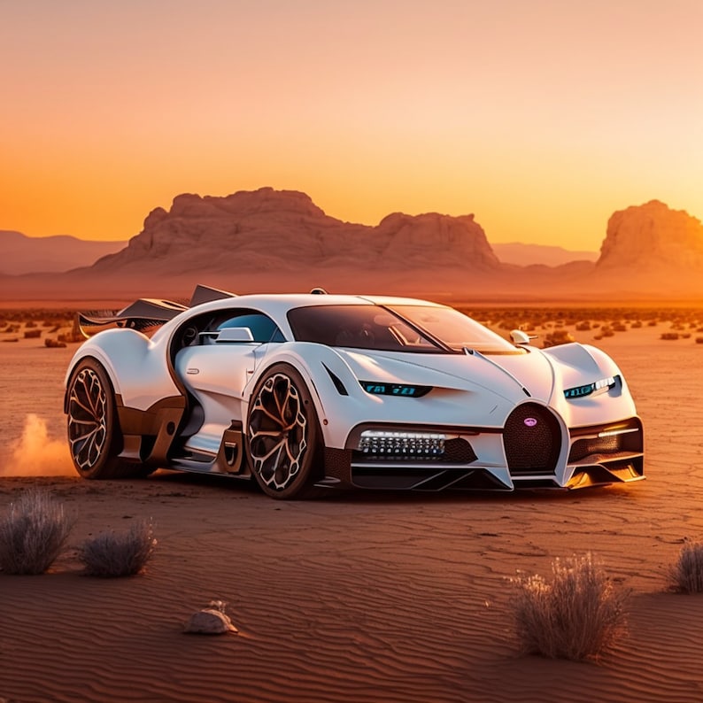 Bugatti Divo AI Digital Download Bugatti in the Sunset - Etsy