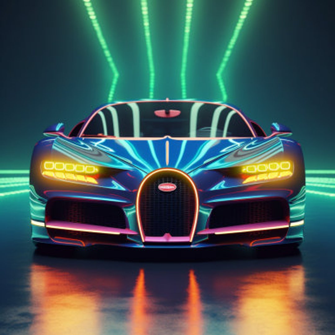Bugatti, Bugatti Wall Art, Bugatti Digital Art, Bugatti Neon, Bugatti Beauty - Etsy