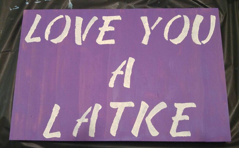 Love You a Latke Wood Sign Jewish Decor - Etsy