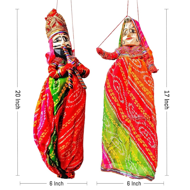 Traditional Rajasthani Handicraft Wooden Puppet Pair(king and Queen) in ...