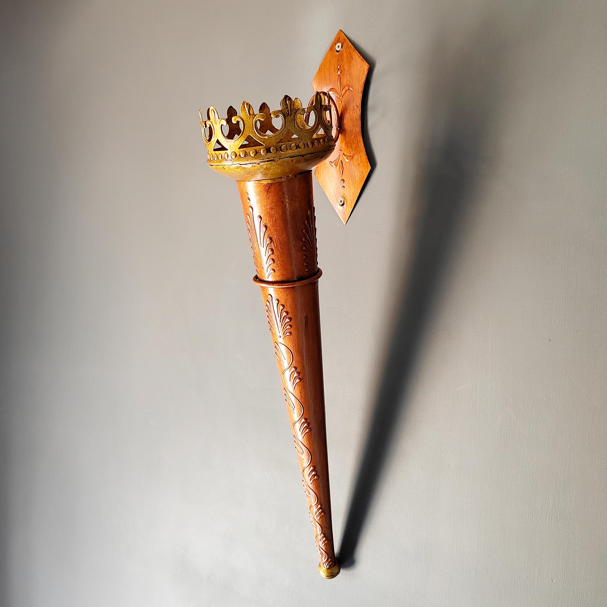 Hand Forged Decorative Fire Torch, Medieval Viking Vibe, Antique ...