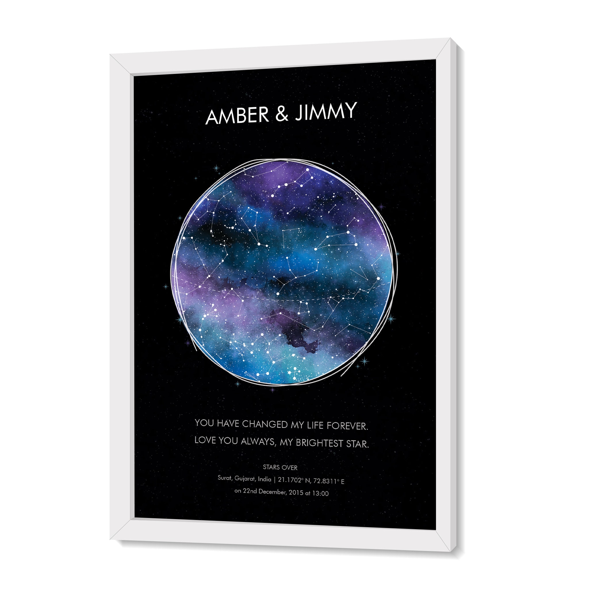 Customized Star Map Constellation Map on Certain Date Night Sky ...