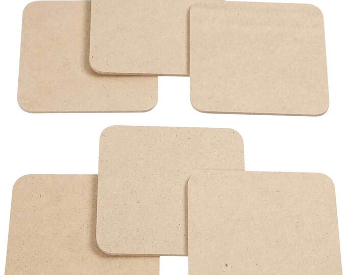 Square Wooden Coasters 10x10cm. Drink Coasters of Unfinished Wood ...