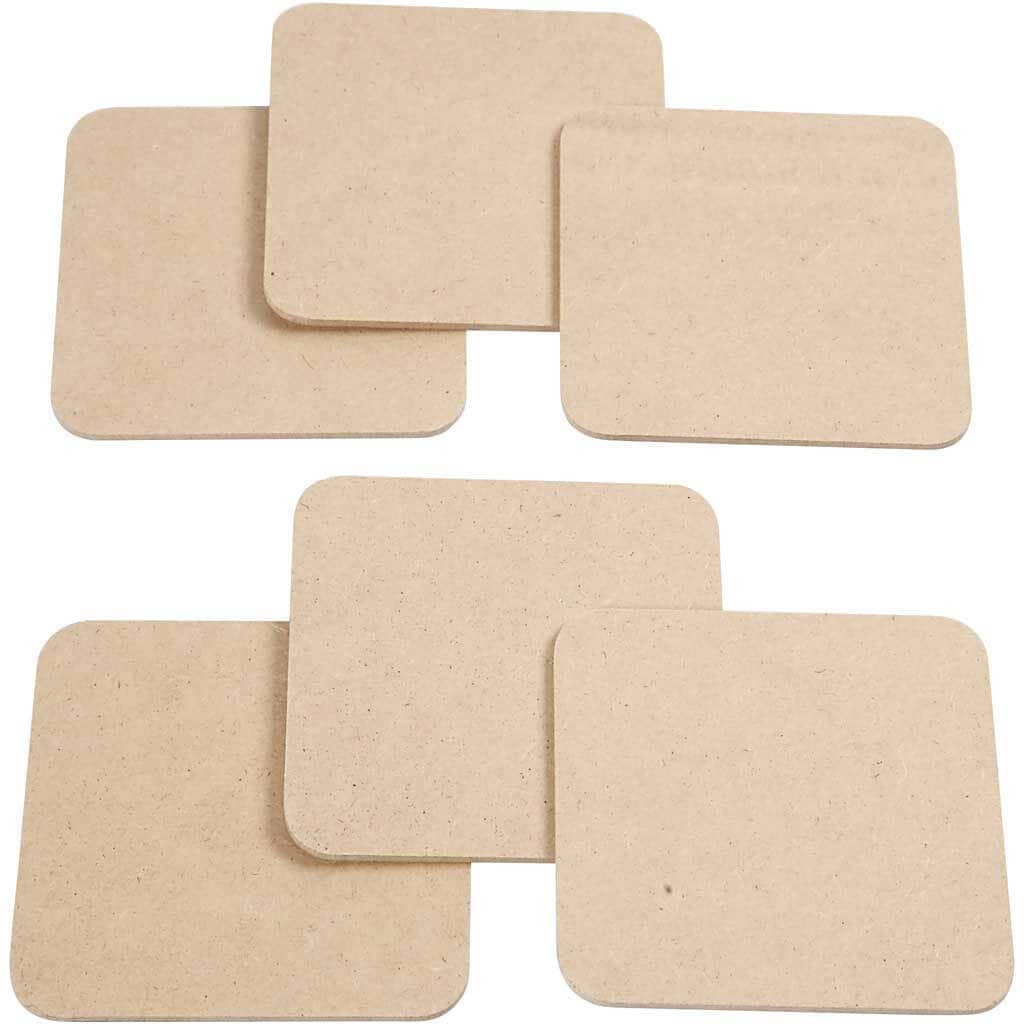 Square Wooden Coasters 10x10cm. Drink Coasters of Unfinished Wood ...