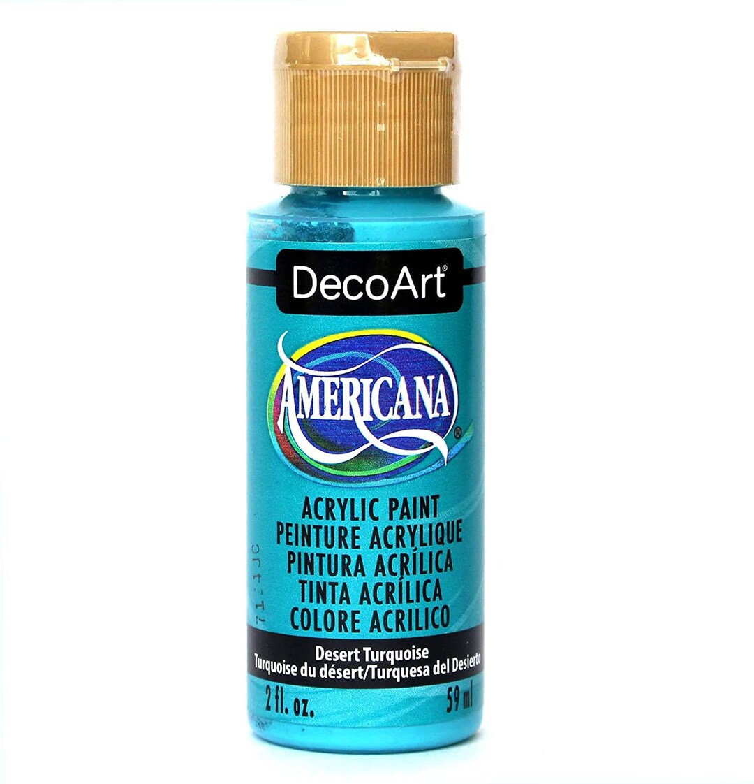2 Oz. (59ml) Desert Turquoise Color Acrylic Paint. Decoart Paint. Craft ...