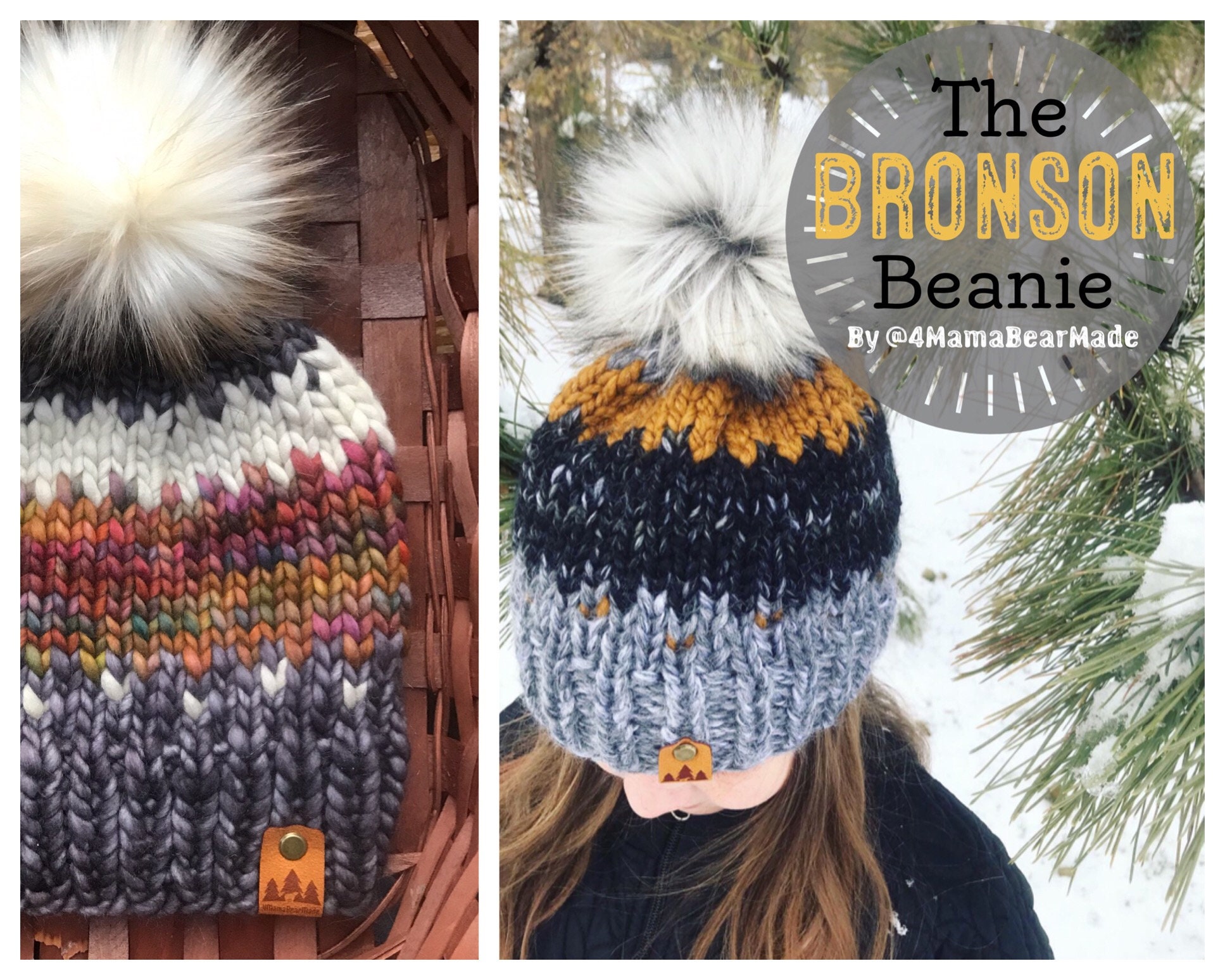 The Bronson Beanie Pattern | Colorwork Knit Hat (digital Download) - Etsy
