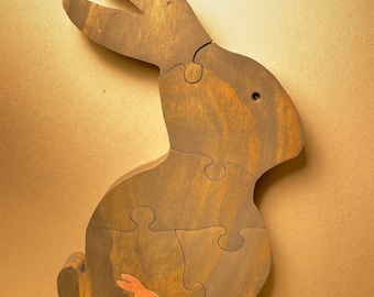 Animal Rabbit Puzzle - Etsy