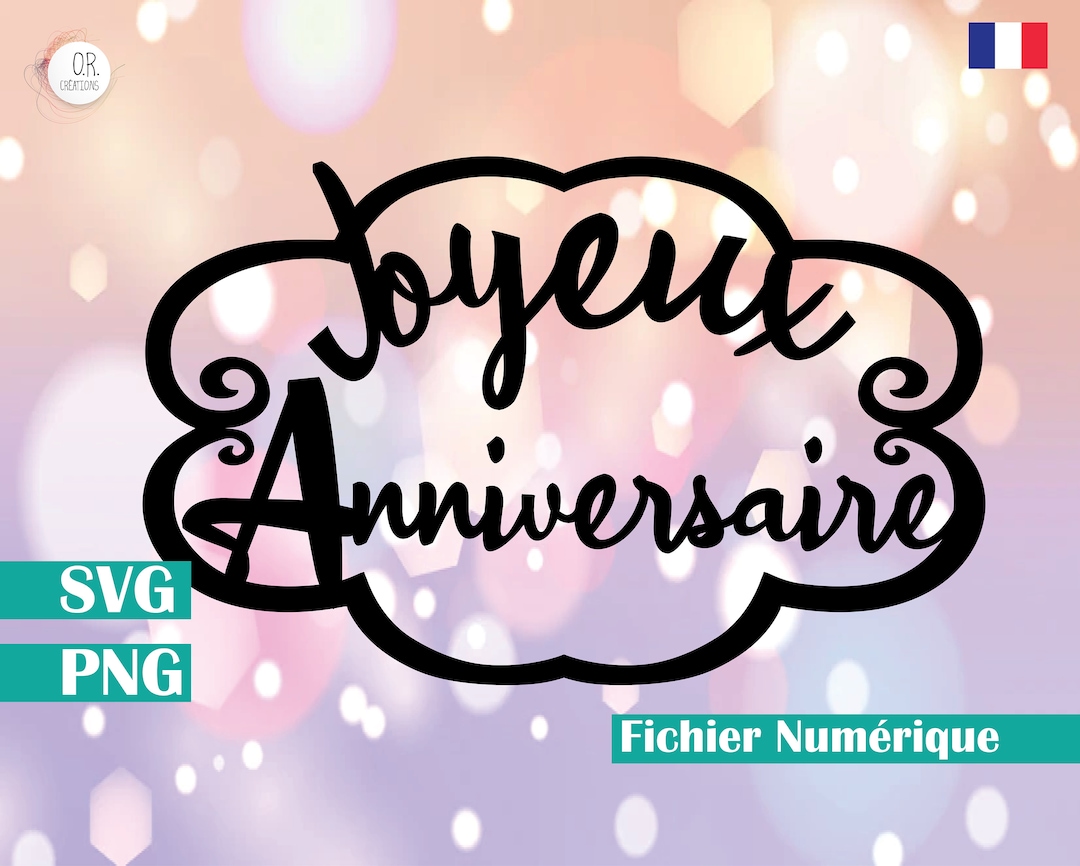 Joyeux Anniversaire , toper, cake, SVG Fichier Cricut Silhouette - Etsy ...