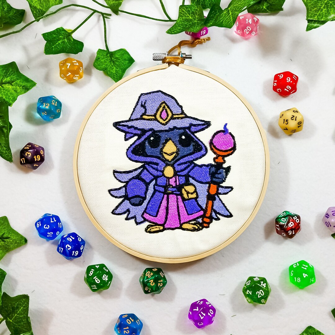 Warlock Raven Class Embroidery Wall Decor. Fantasy Role Playing Game ...