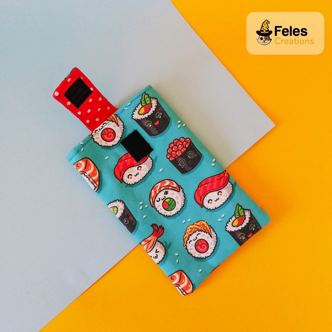 "happy Sushi" Themed Phone Holder, Padded Phone Case, to Protect Your ...