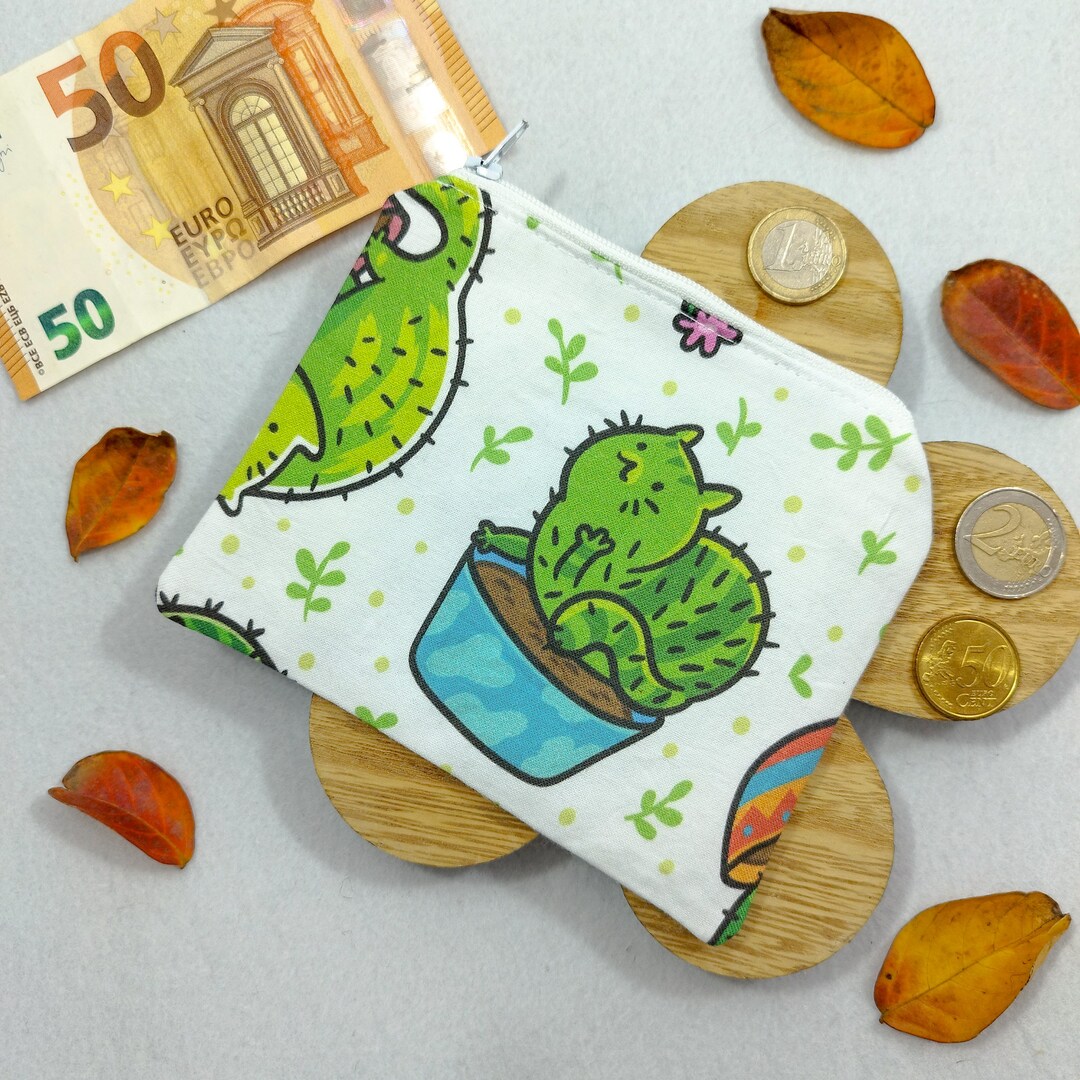 Kawaii Cactus Cats Coin Purse: for Money, Banknotes, Coins, Cards and ...