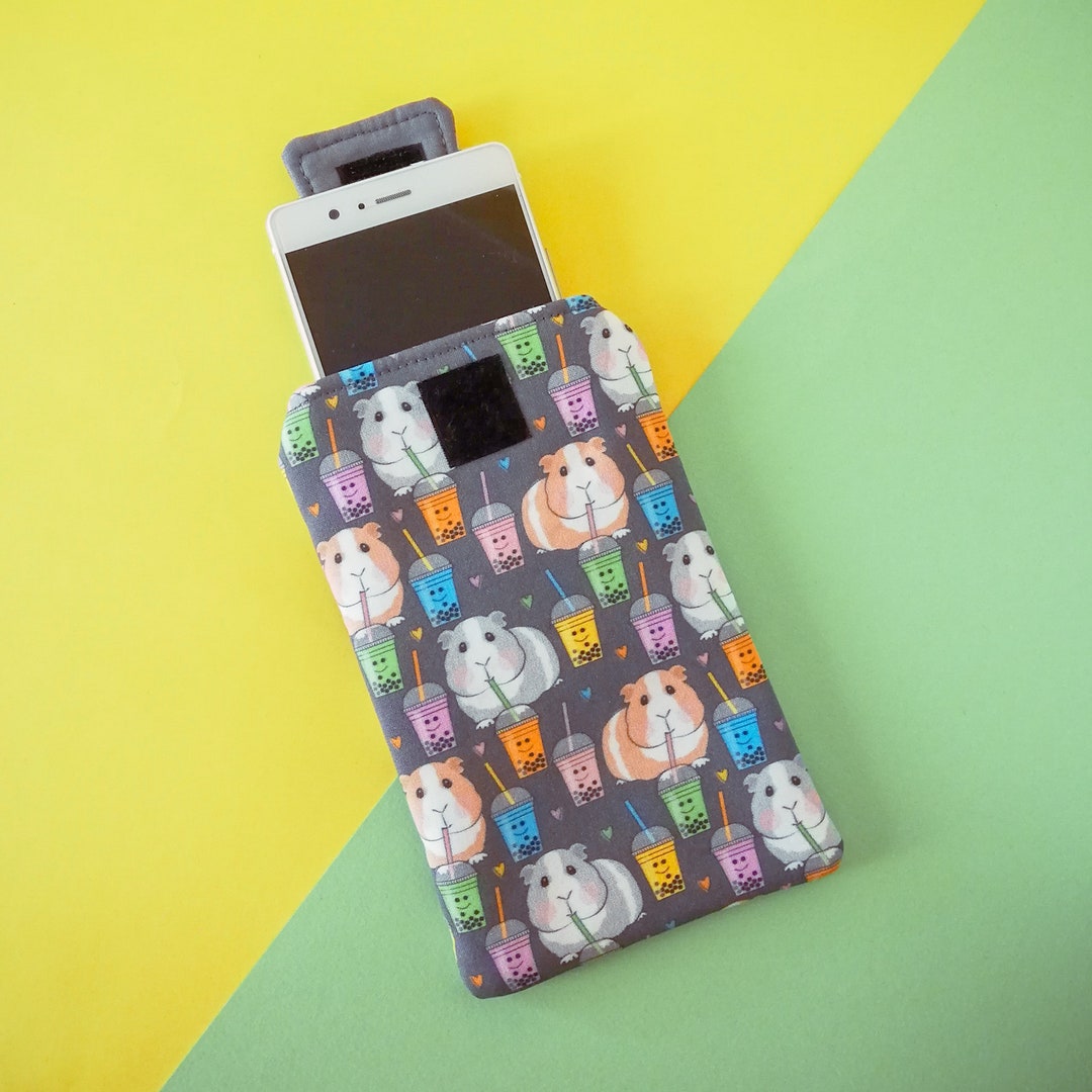 Kawaii Mobile Phone Holder Themed Guinea Pigs and Bubble Tea: Padded ...