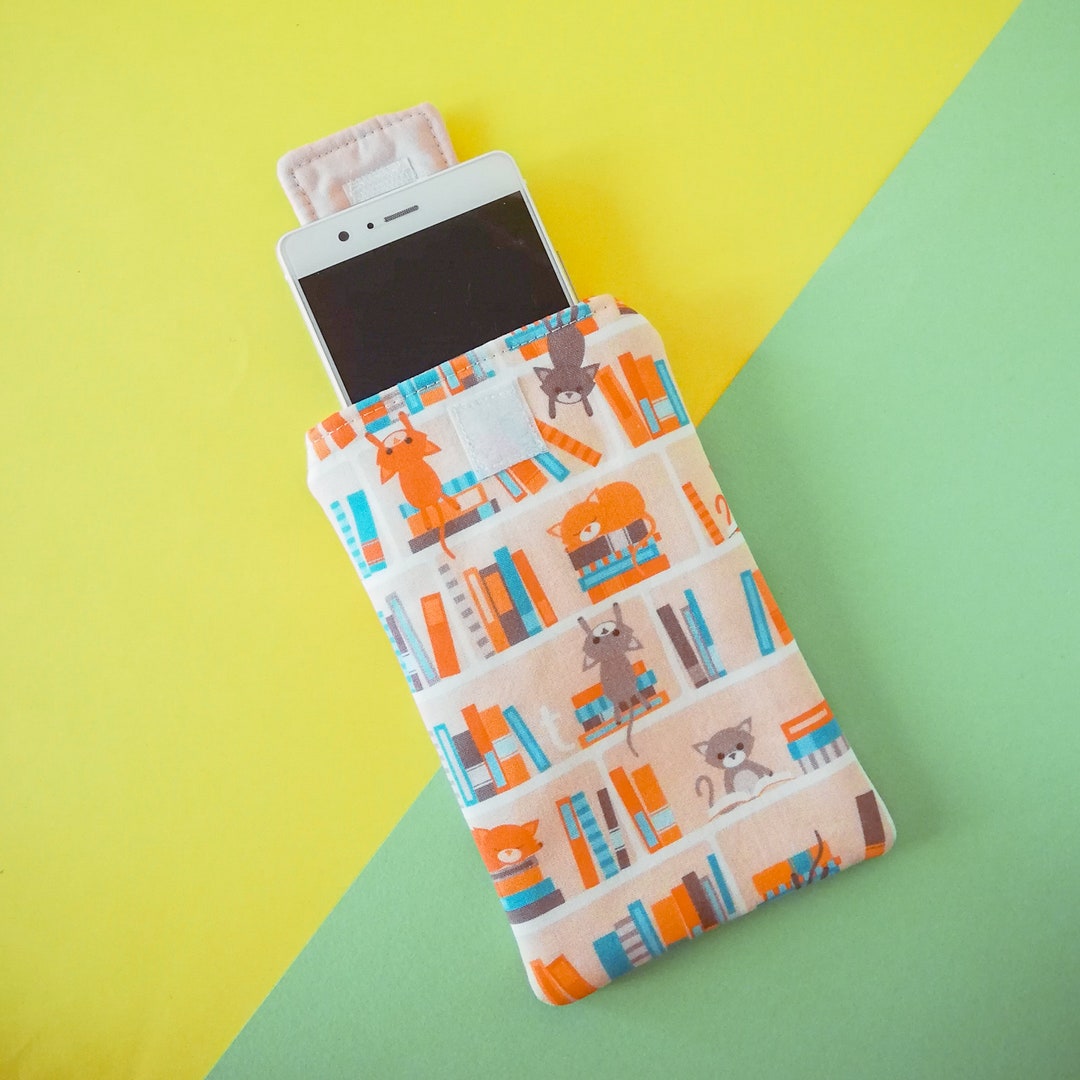 Cats-themed Kawaii Mobile Phone Holder in the Bookcase: Padded - Etsy