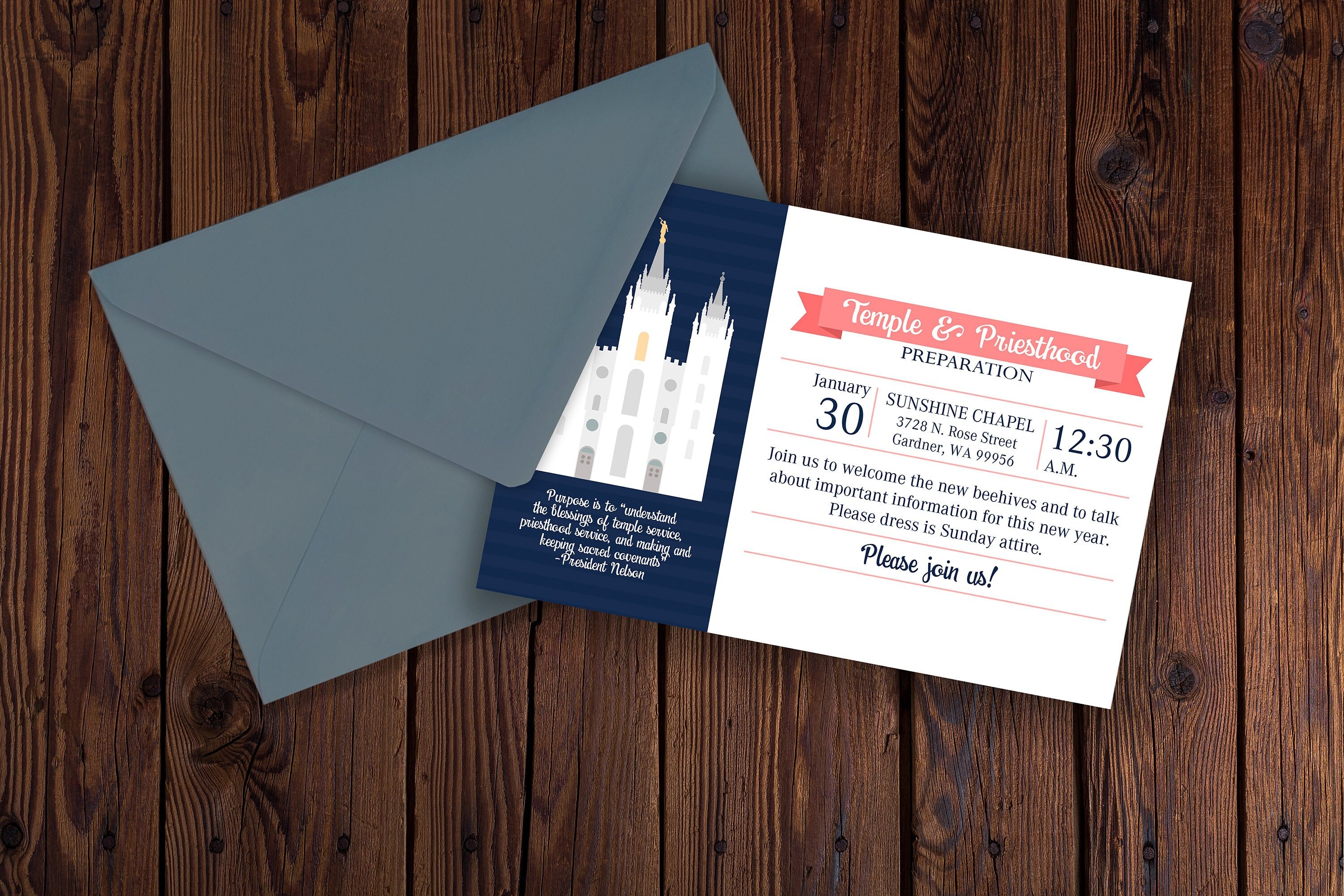 Temple and Priesthood Preparation Invitation and Program - Etsy