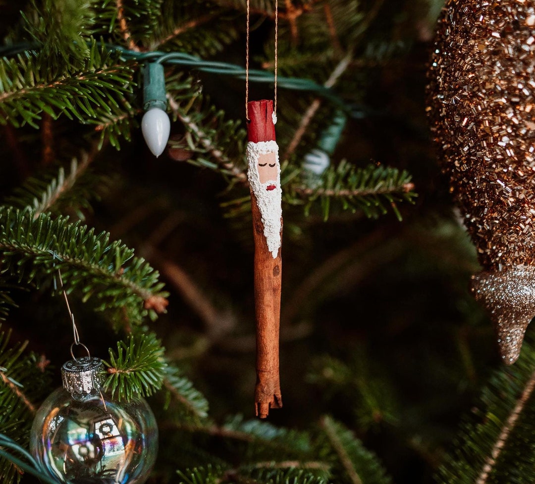 Cinnamon-stick Santa Ornaments - Etsy