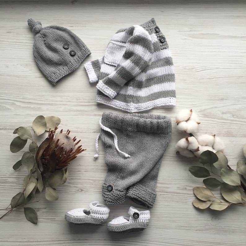 Knitting Outfit for Baby Boy. Newborn Boy Clothing Set. Take - Etsy