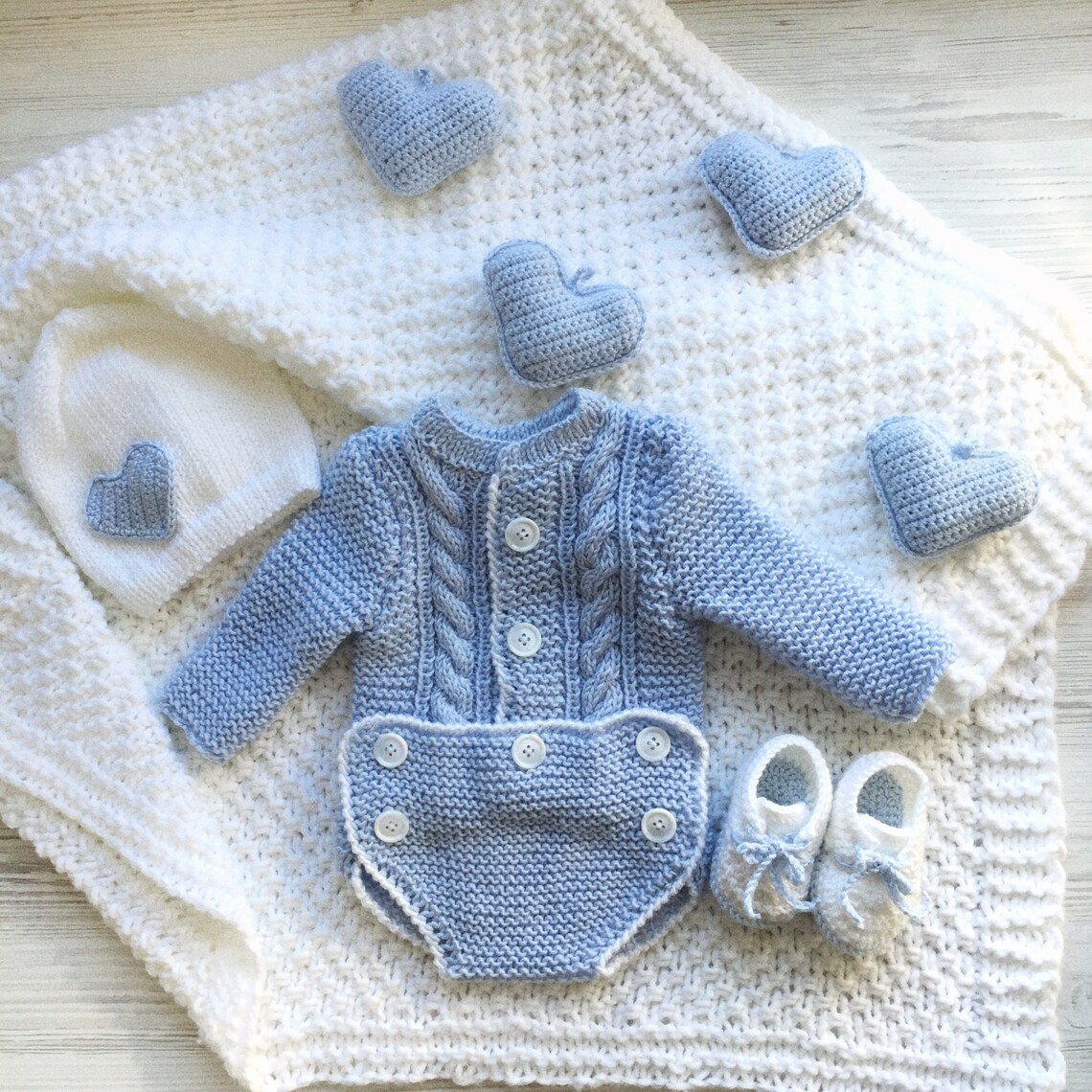 Hand Made Outfit for Baby Boy. Knitting Outfit for Baby Born - Etsy