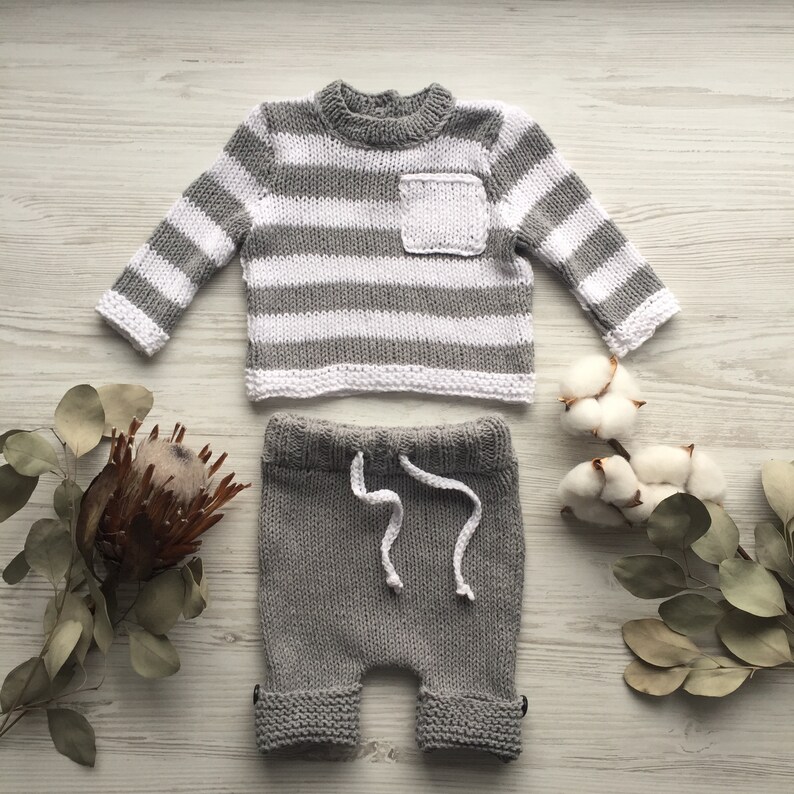 Knitting Outfit for Baby Boy. Newborn Boy Clothing Set. Take - Etsy