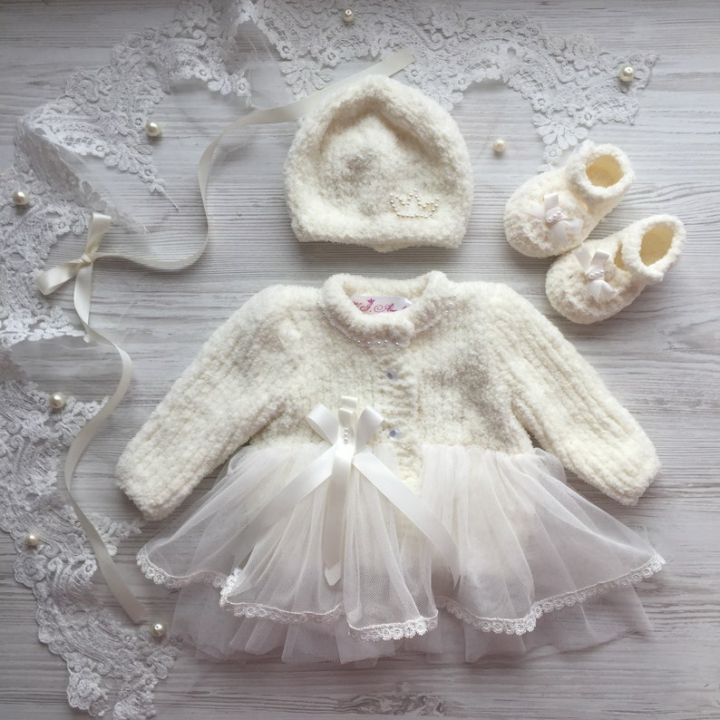 Hand Made Knitting Outfit for Baby Girl. Take Home Outfit for - Etsy