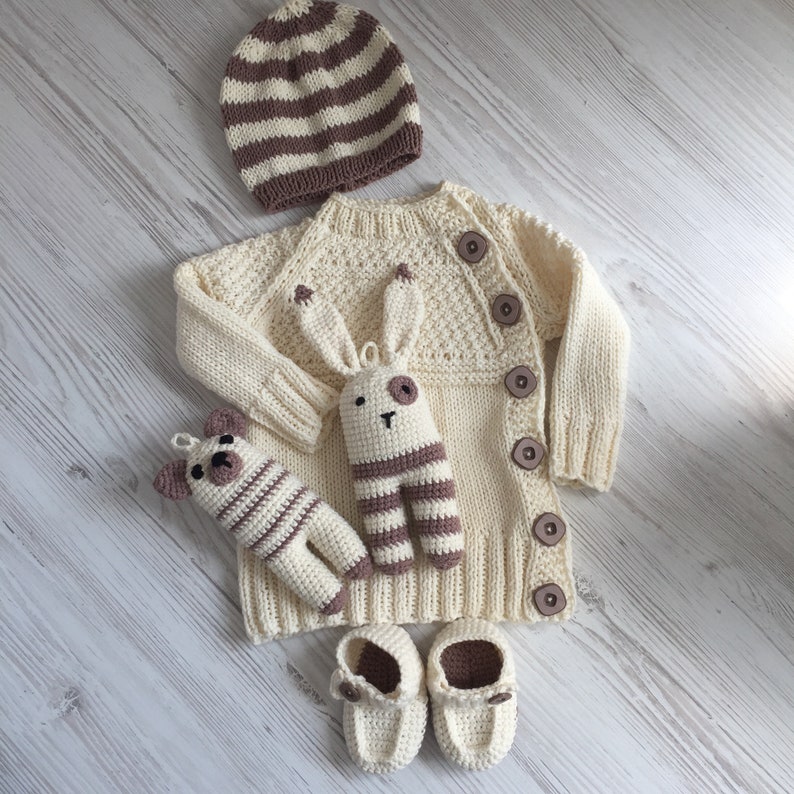 Hand Made Knitting Outfit for Boy. Take Home Set for Baby Boy. | Etsy