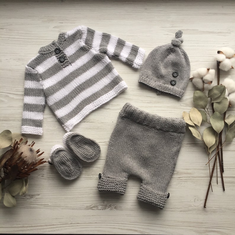 Knitting Outfit for Baby Boy. Newborn Boy Clothing Set. Take - Etsy