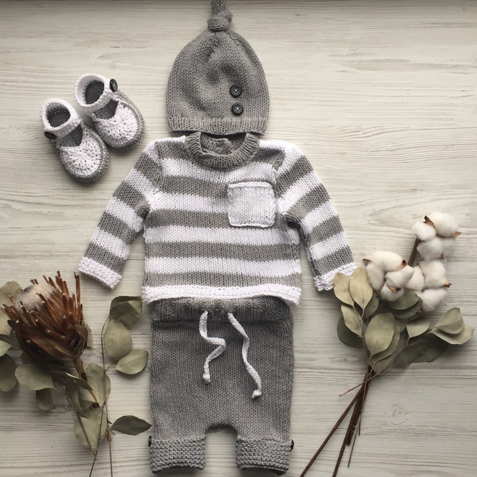 Knitting Outfit for Baby Boy. Newborn Boy Clothing Set. Take - Etsy