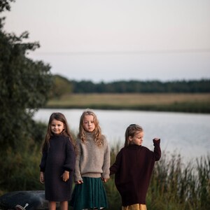 Purple Merino Wool Dress for Kids / Knitted Dress With Pockets / Baby ...