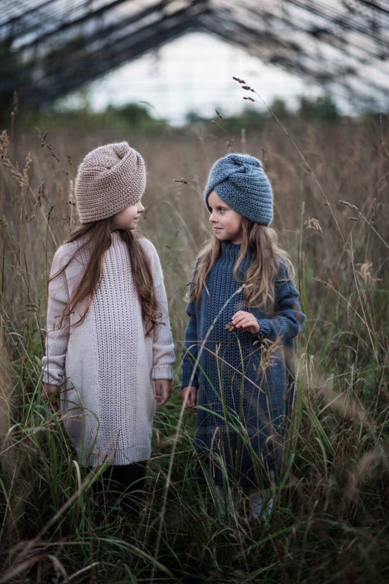 Knitted Merino Wool Dress for Girl, Knitted Merino Wool Sweater Dress ...