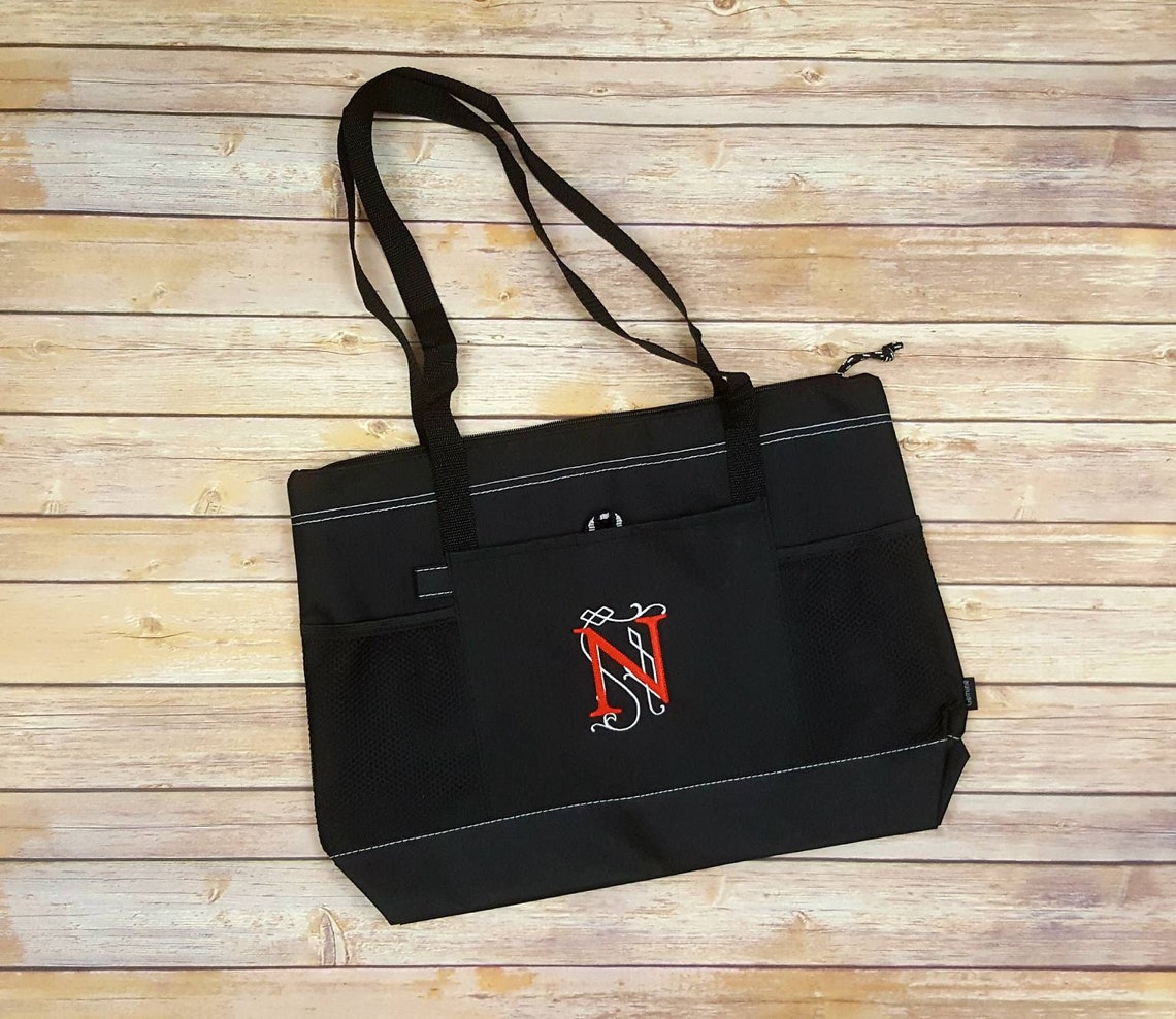 Tote bag tote bag with pocket tote bag with zipper pen | Etsy