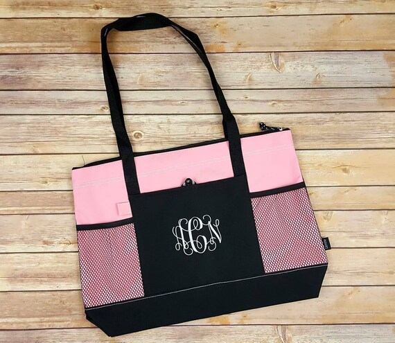 Tote bag with pocket Tote bag with zipper Tote bag | Etsy