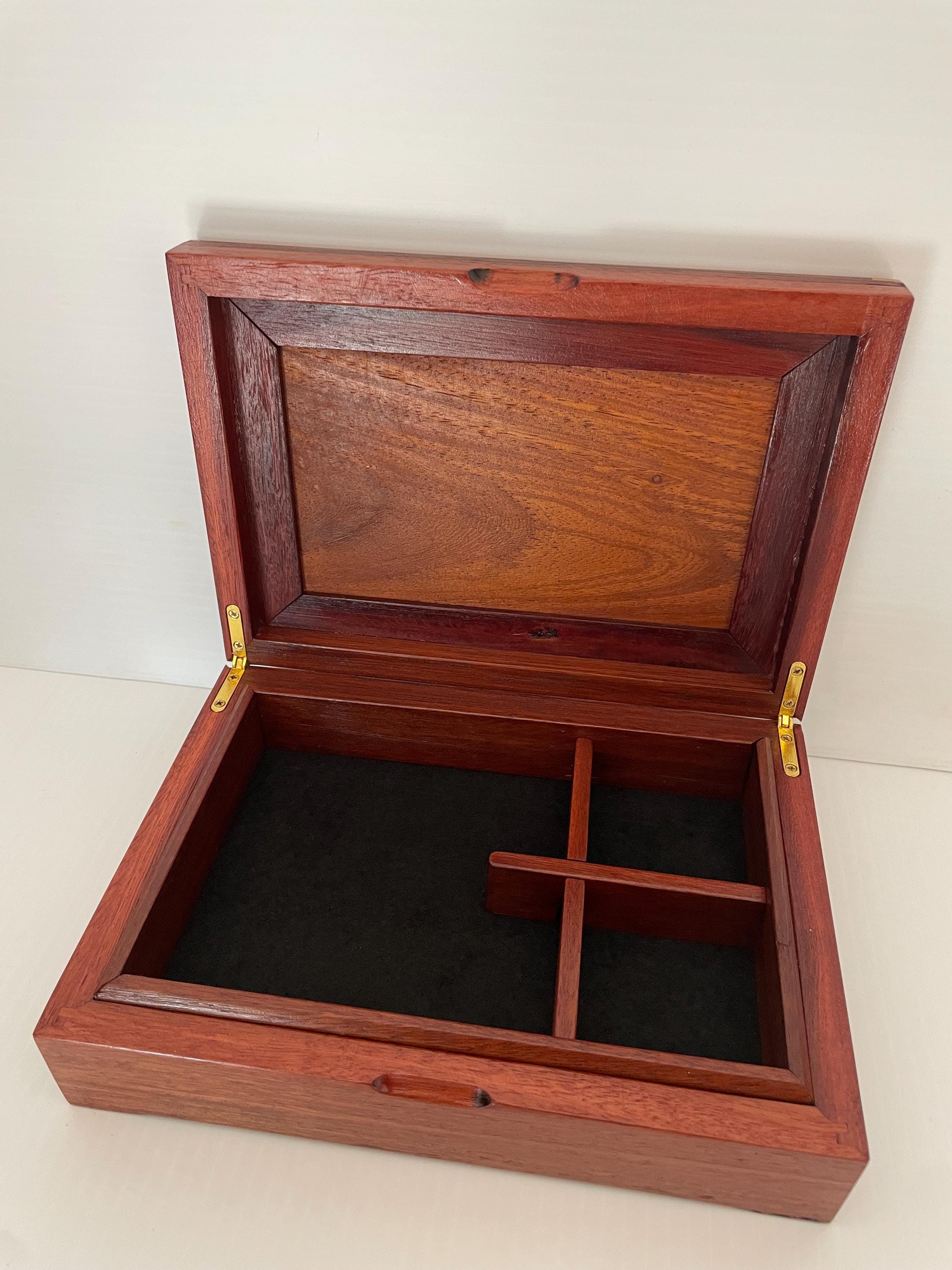 Handcrafted Jarrah Wood Jewellery Box: Lacewood & Maple Inlay - Etsy ...
